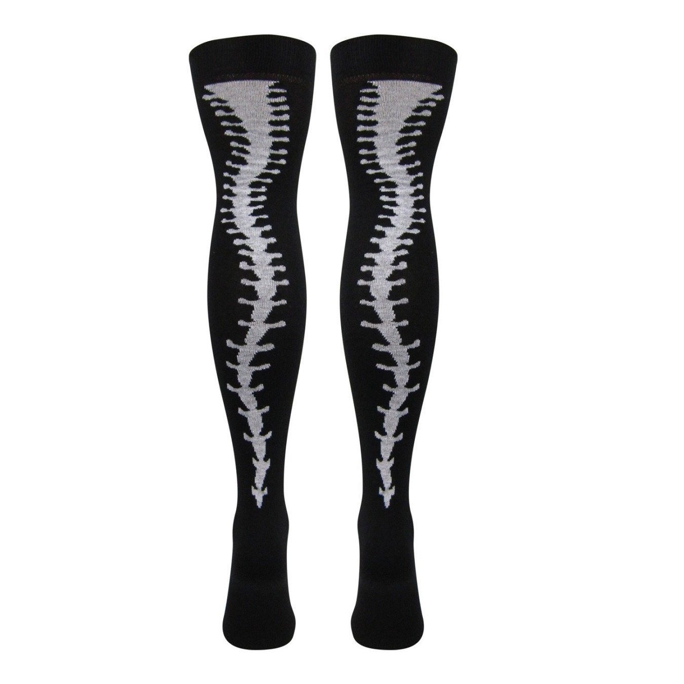 Cotton Blend Skeleton Spine Over The Knee Socks-Leggsbeautiful ...