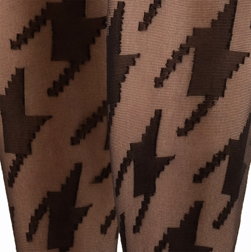 Fiore Grand Prix Oversized Houndstooth Knee High Socks-Leggsbeautiful ...