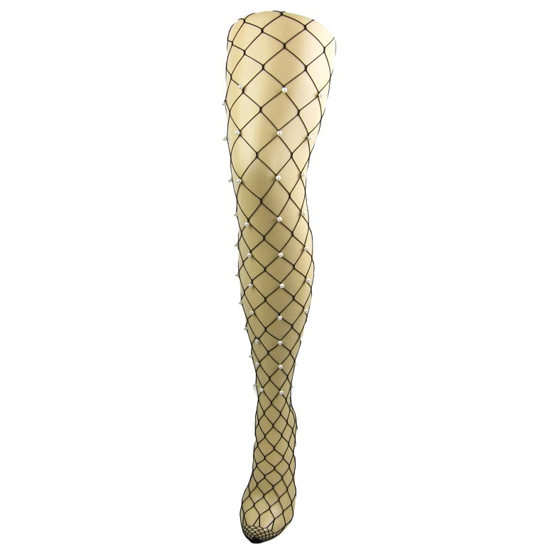 Pearl Studded Fence Net Tights-Leggsbeautiful – LEGGSBEAUTIFUL