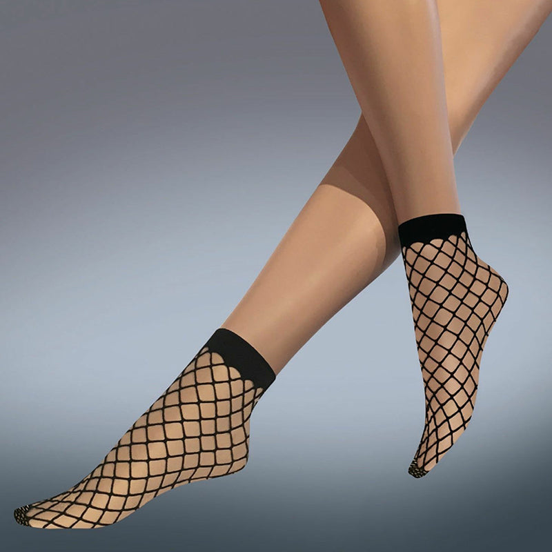 Silky Scarlet Whale Net Ankle Socks-LEGGSBEAUTIFUL